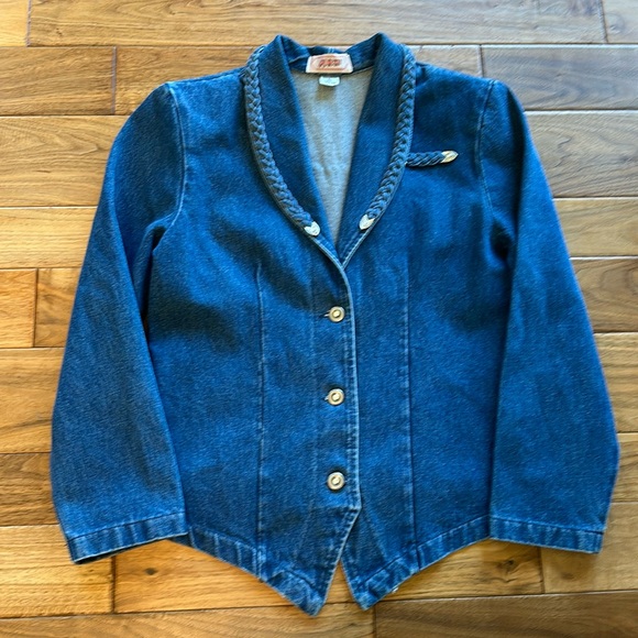 Vintage | Jackets & Coats | Vtg Apache Denim Western Blazer Jacket ...
